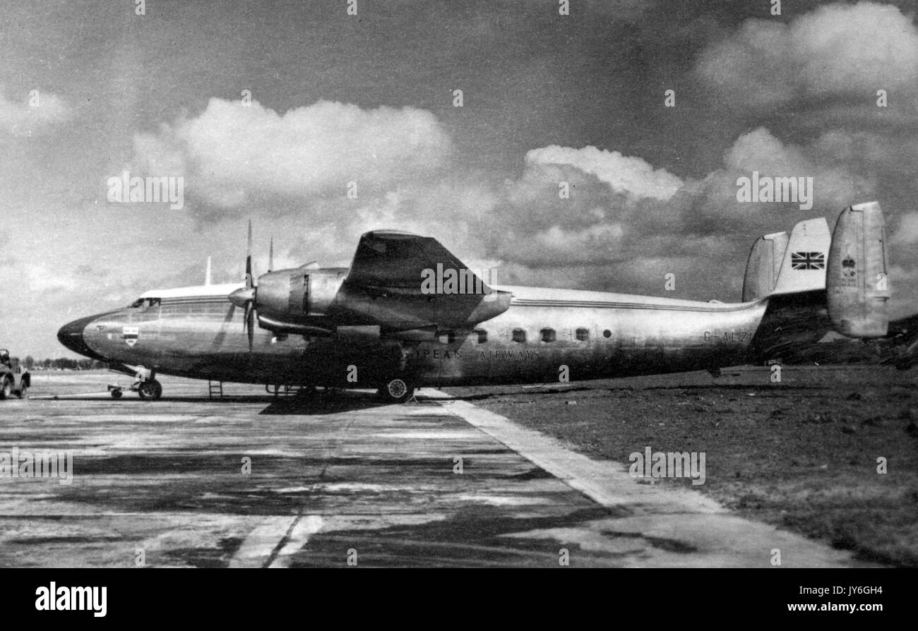The BEA Elizabethan airliner, called "Lord Burghley", which today ...