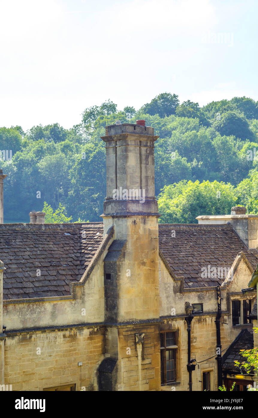 Roofs of buildings covered with sar roof tile, beautiful English ...
