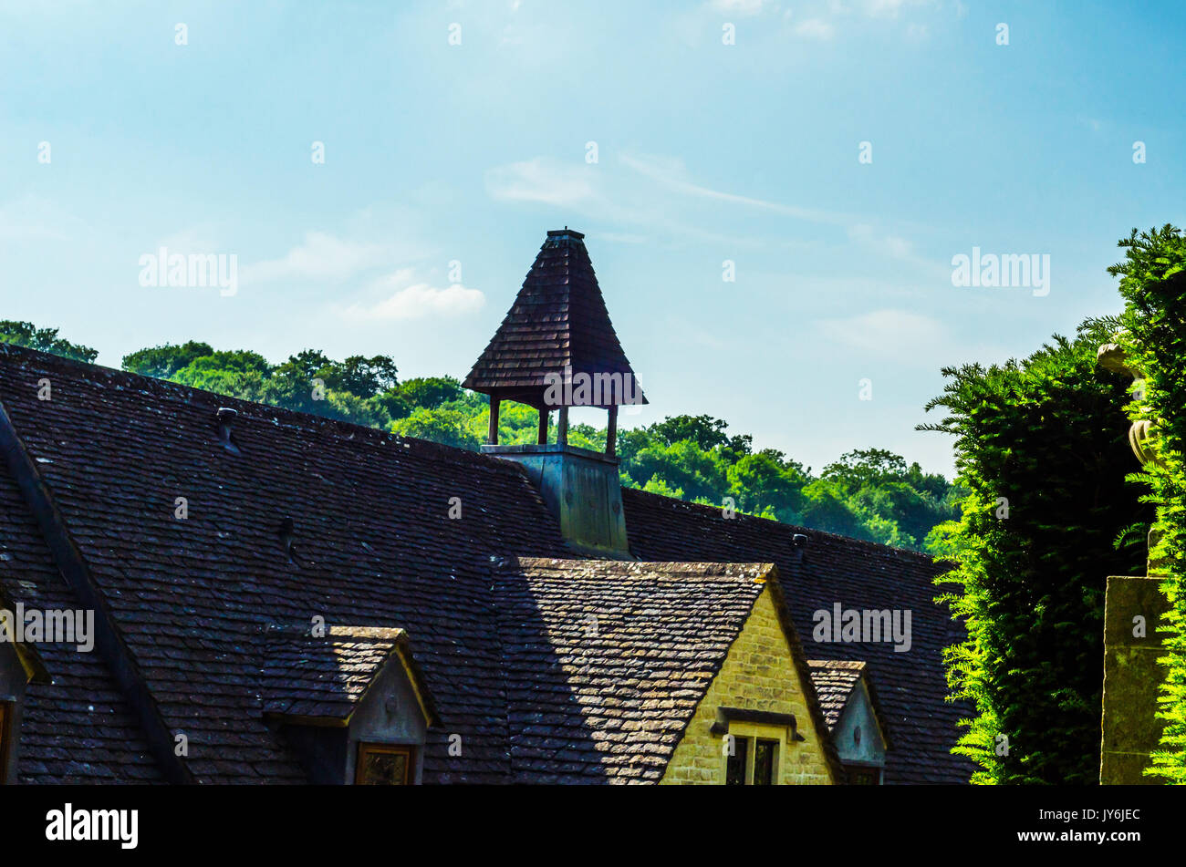 Roofs of buildings covered with sar roof tile, beautiful English ...