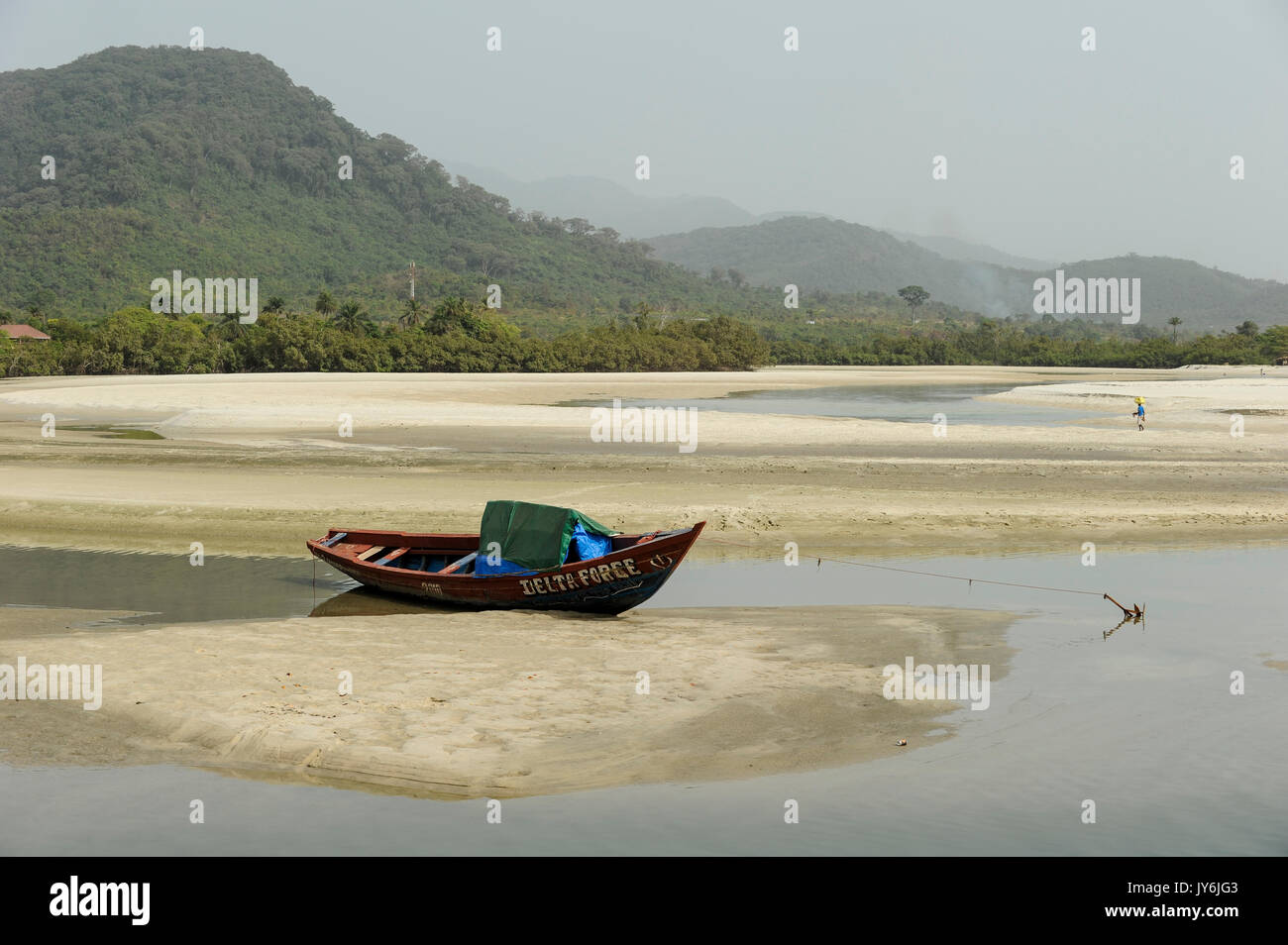 SIERRA LEONE, Freetown, beach river No. 2 and protected forest of ...