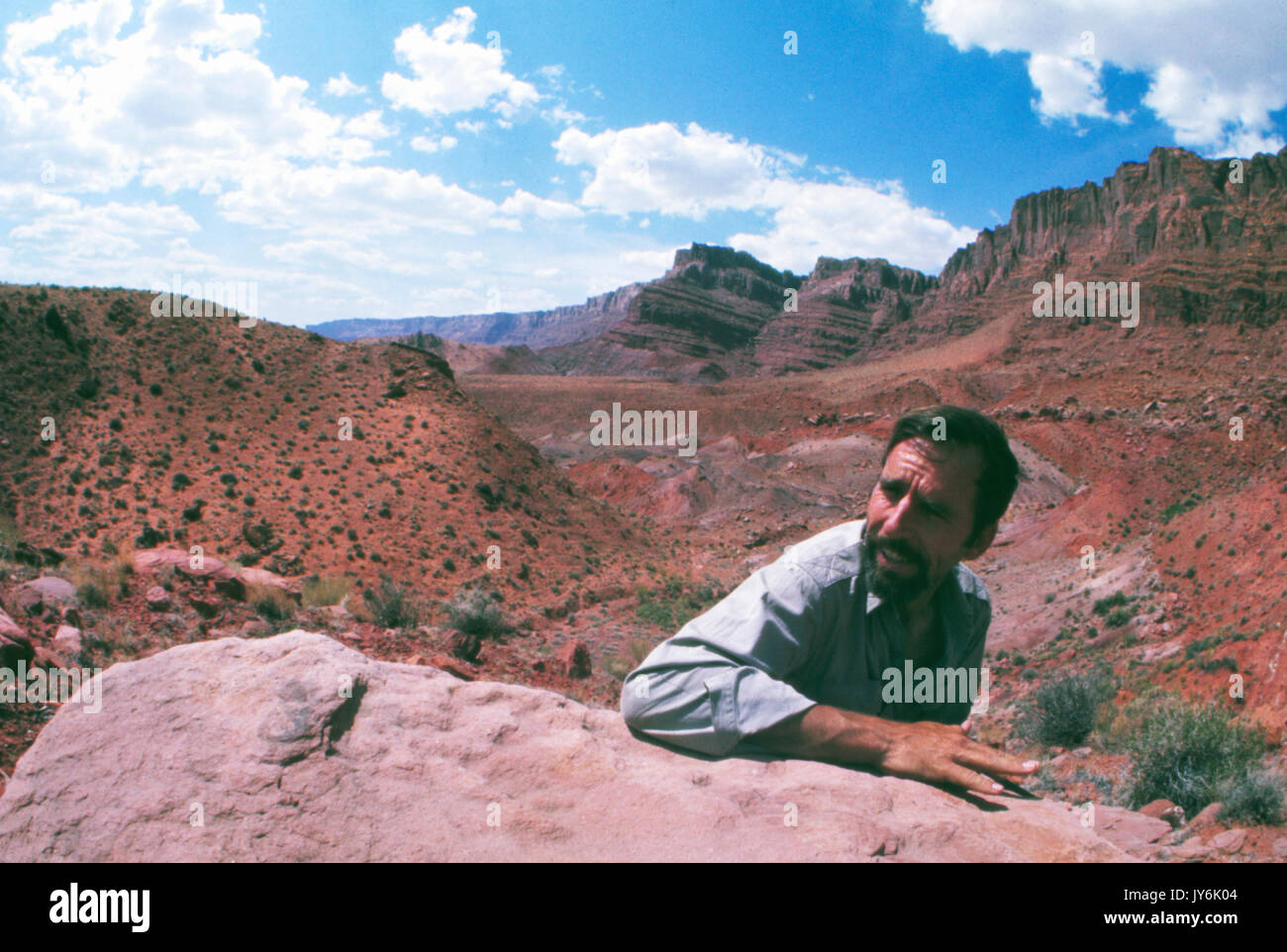 Edward Abbey, author of Desert Solitaire, shown here in the desert at ...
