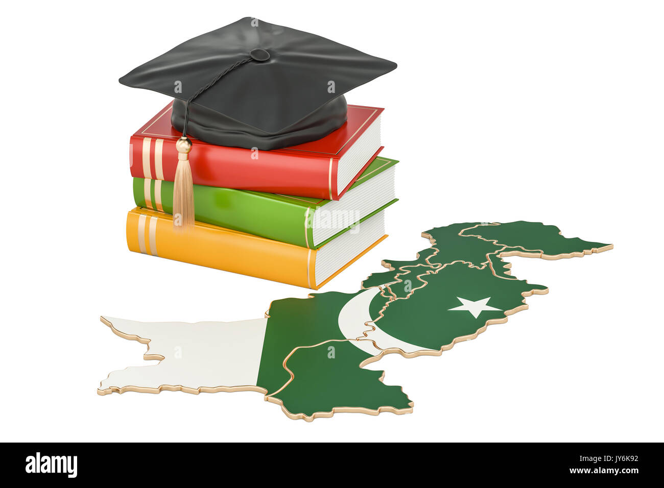 Education in Pakistan concept, 3D rendering isolated on white ...