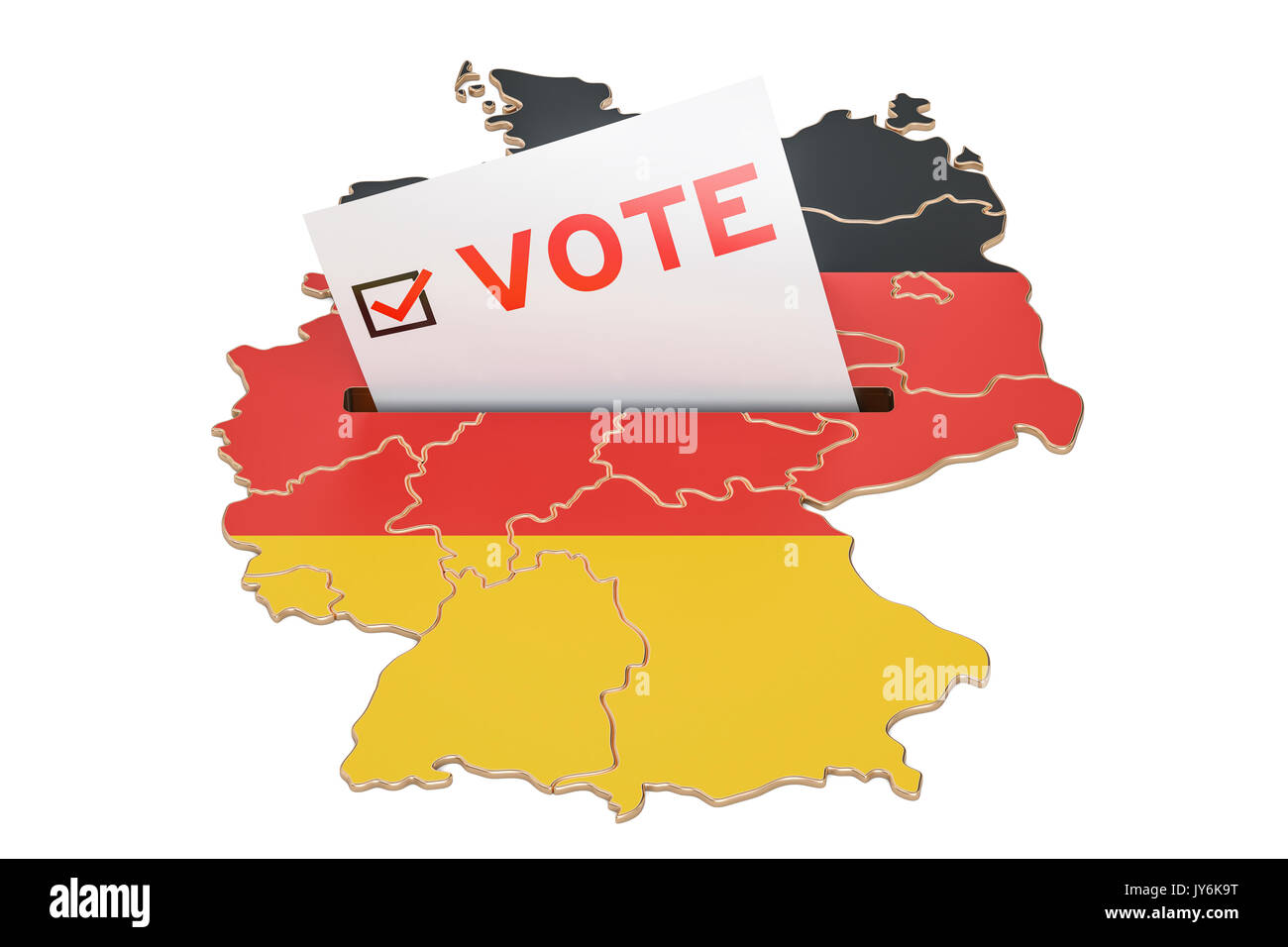 Vote in Germany, German election concept, 3D rendering isolated on ...
