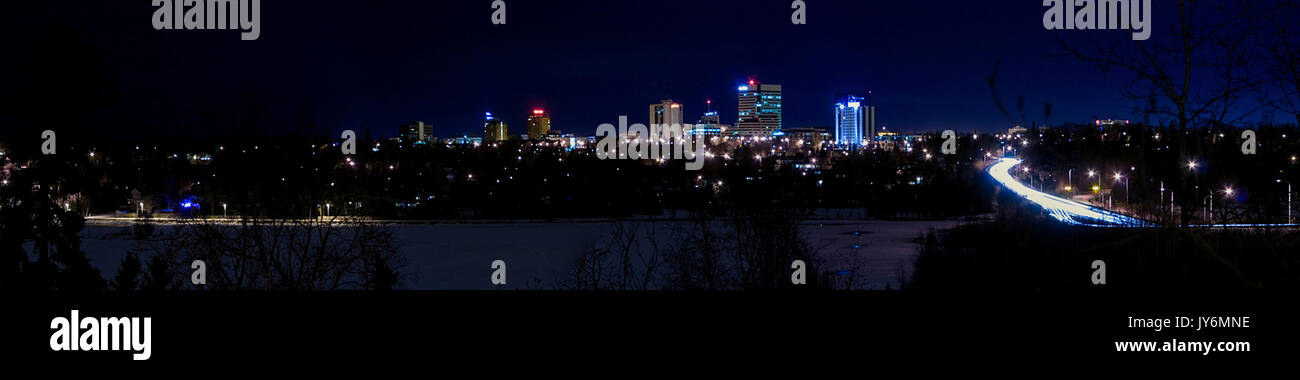 Anchorage Skyline at Night Panoramic View Stock Photo - Alamy