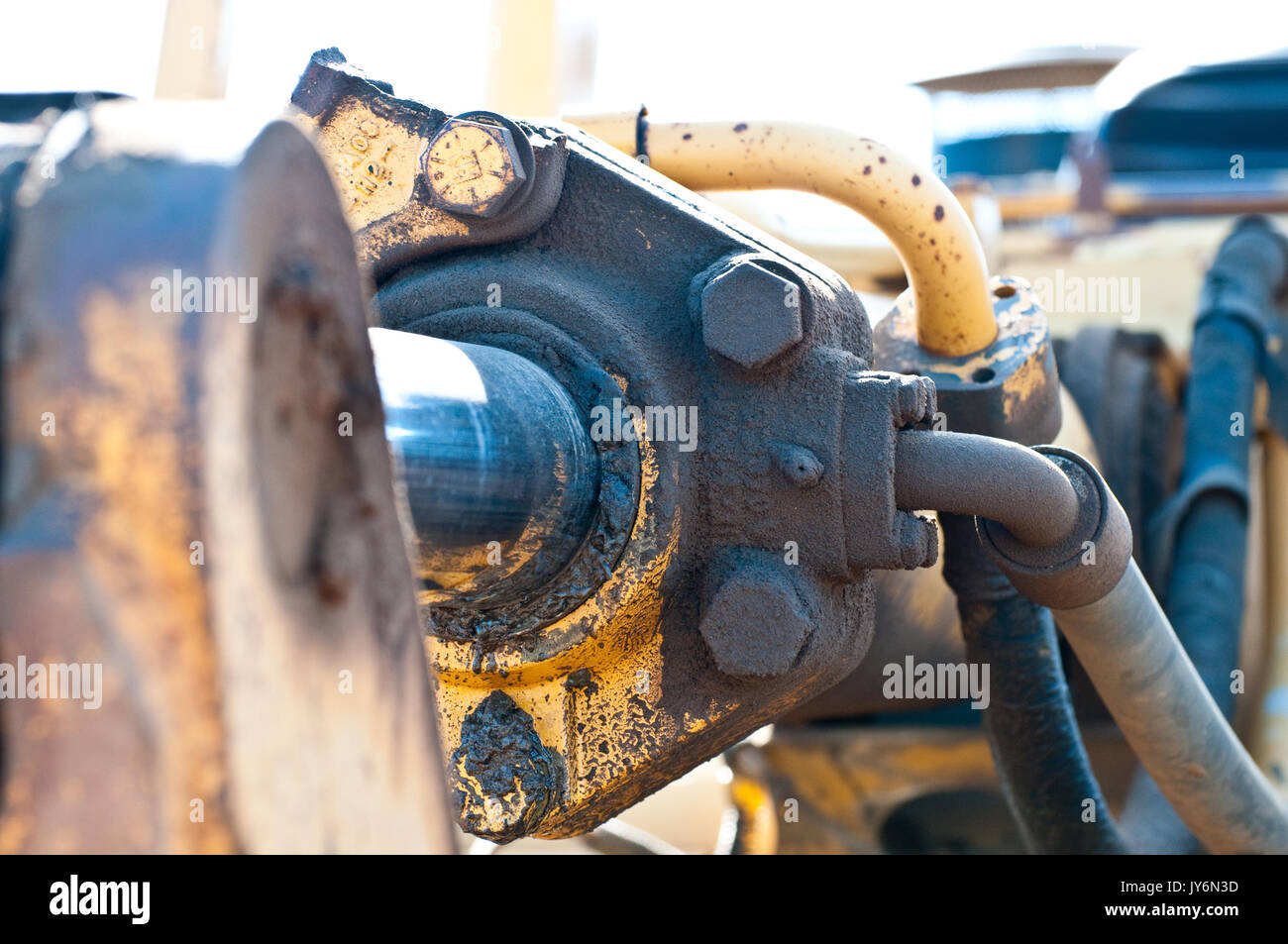 Dirty tractor close up, shot mid-day at the Berkeley CA Marina Stock ...