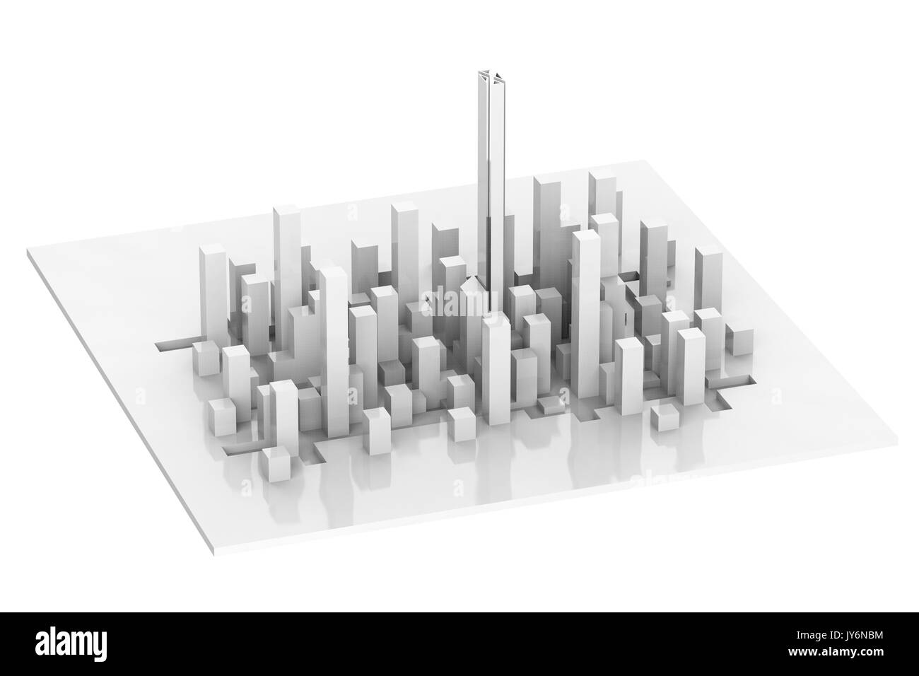 3d rendering white buildings on white background Stock Photo - Alamy