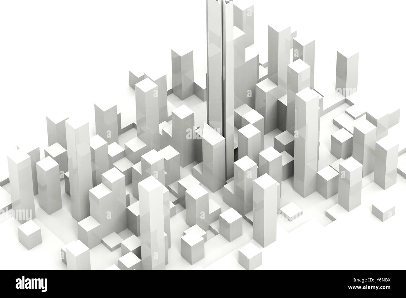 3d rendering white buildings on white background Stock Photo - Alamy