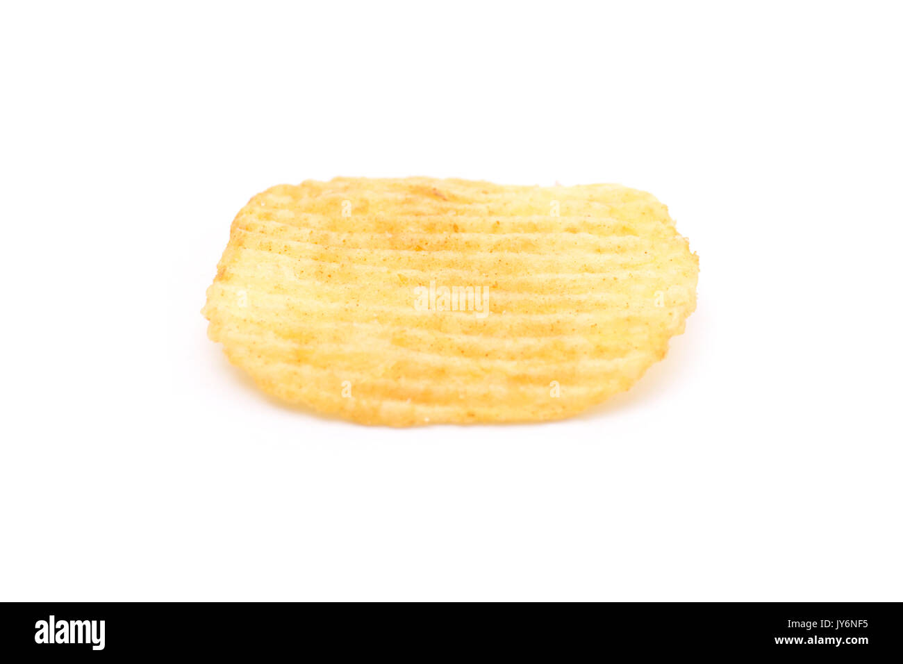 Single potato chip isolated on white background close-up Stock Photo ...