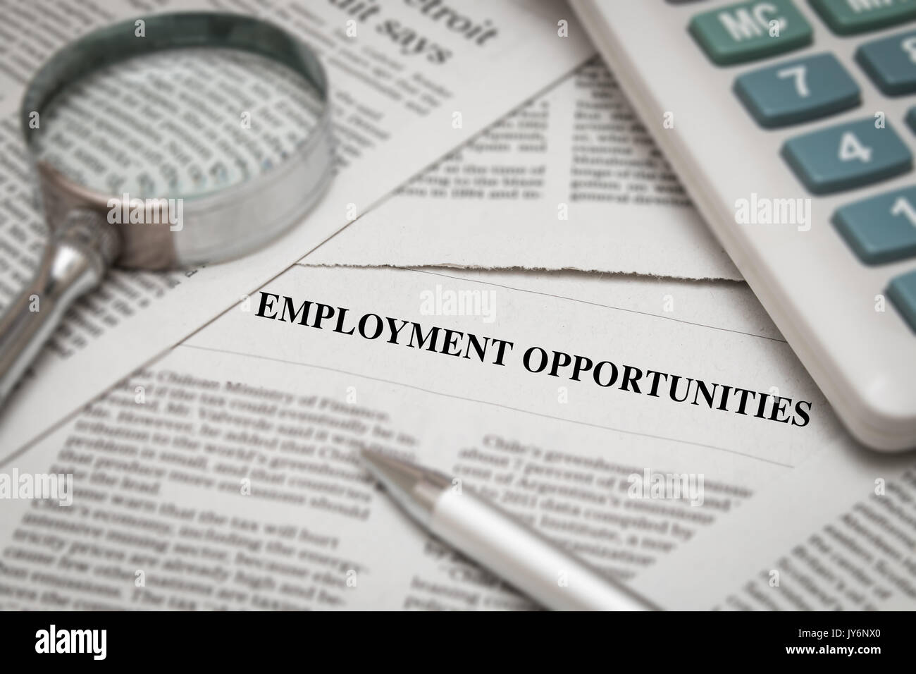 employment opportunities headline on newspaper Stock Photo - Alamy