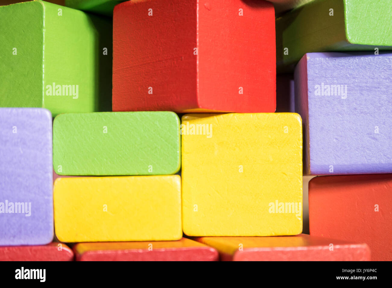 colorful wooden block toys for kids Stock Photo - Alamy