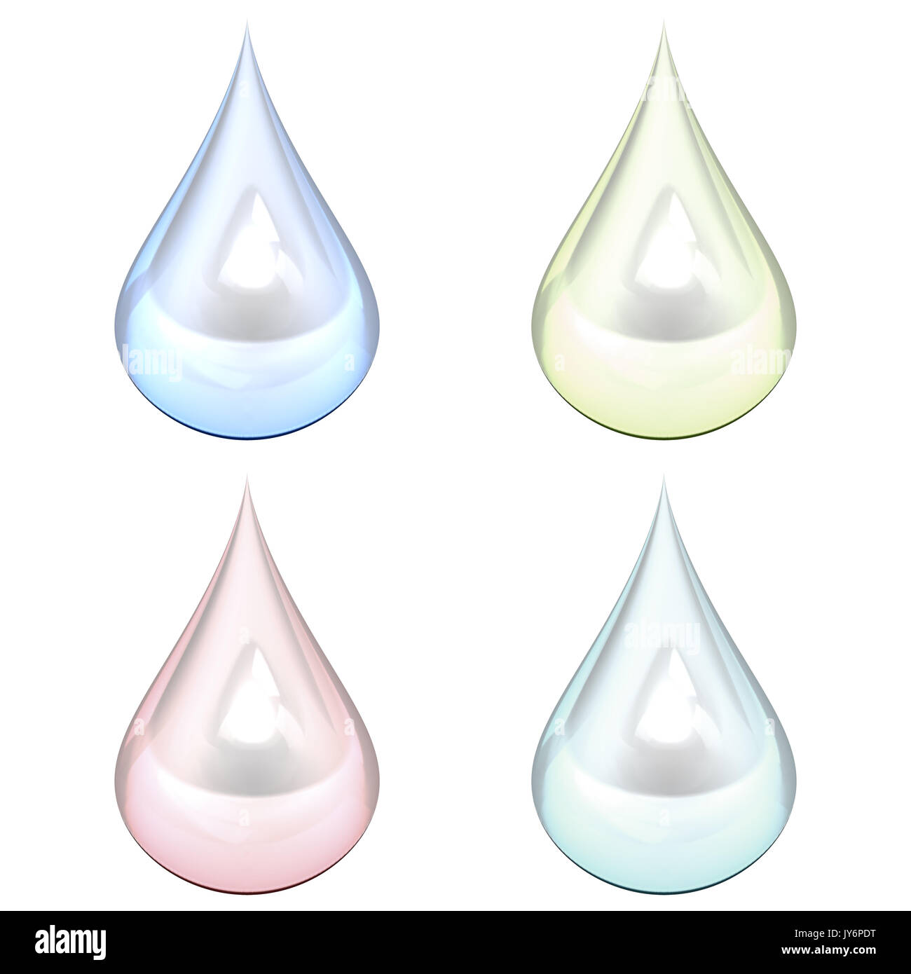 colorful droplets of water isolated on white Stock Photo - Alamy