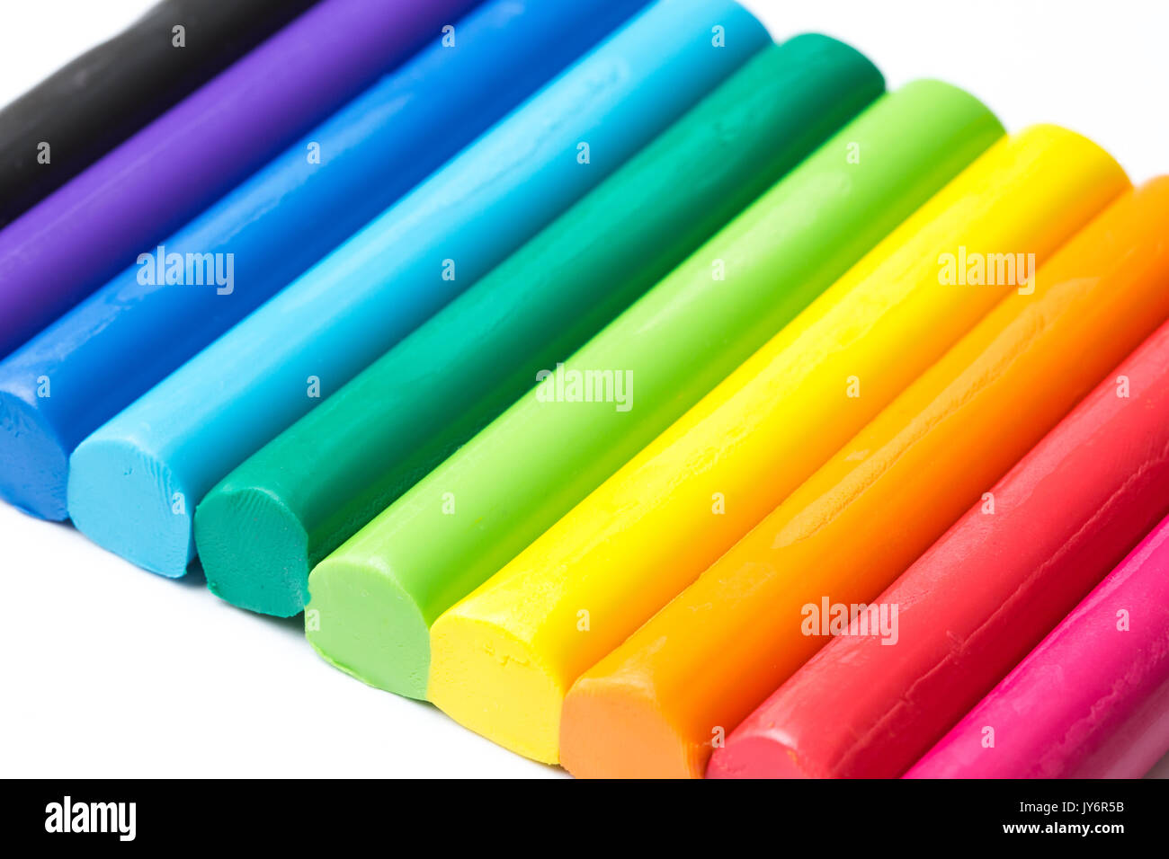 colorful play dough on white background Stock Photo - Alamy