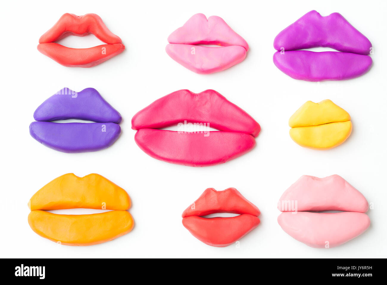 colorful lips on white background Stock Photo - Alamy