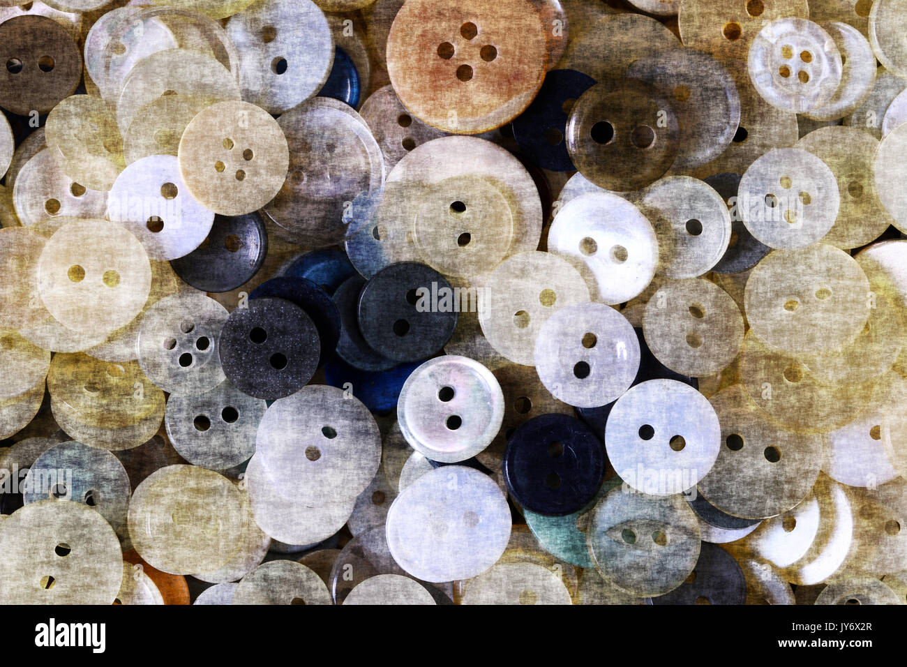 Various clothing buttons in grunge style Stock Photo - Alamy