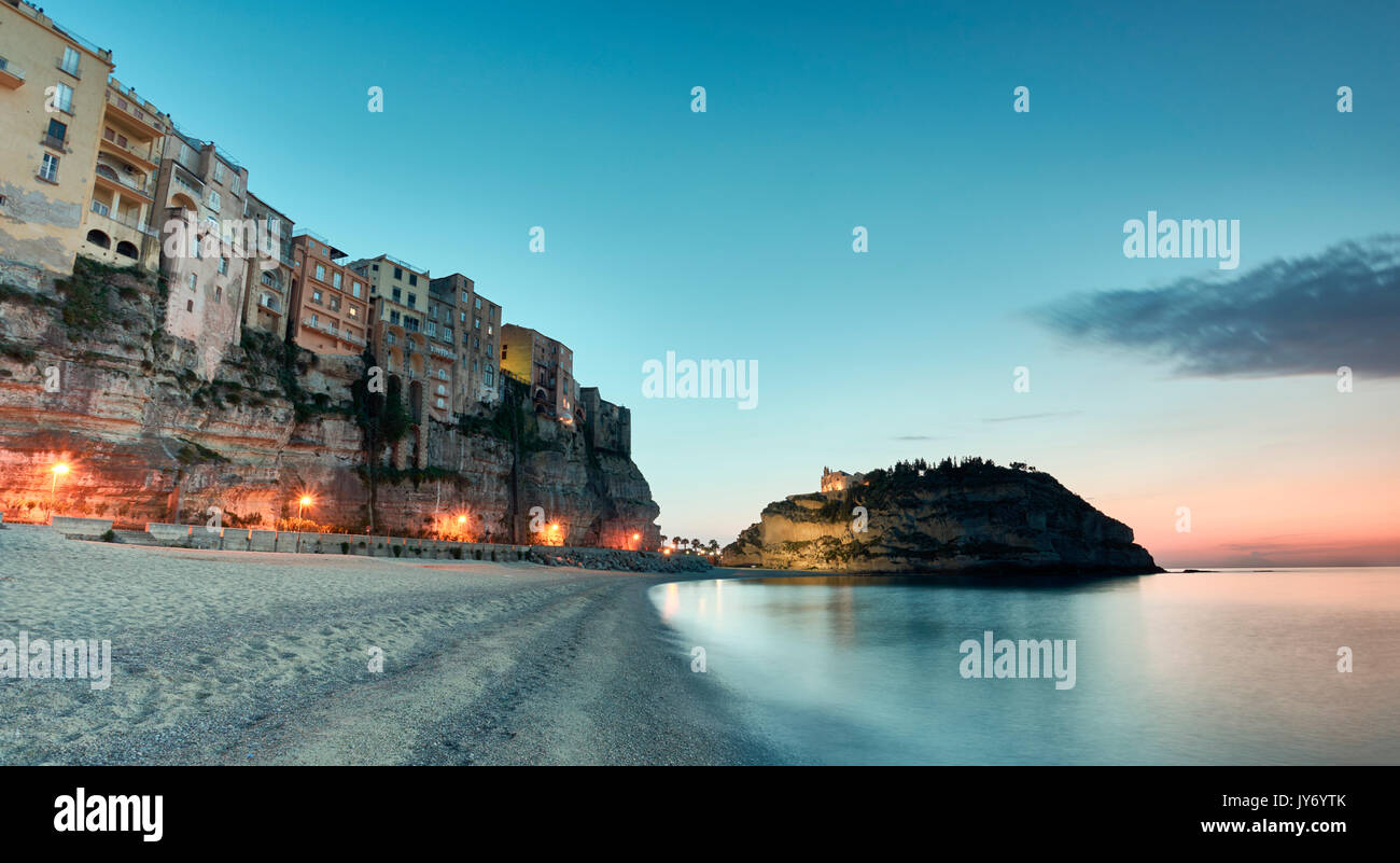 Tropea, Calabria, Italy. The famous Isola di Tropea after the sunset ...