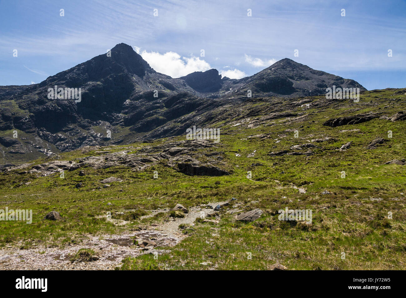 Hiking up sgurr nan gillean on the Isle of Skye in Scotland Stock Photo ...