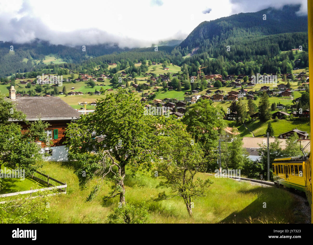 Swiss alps from a train window hi-res stock photography and images - Alamy