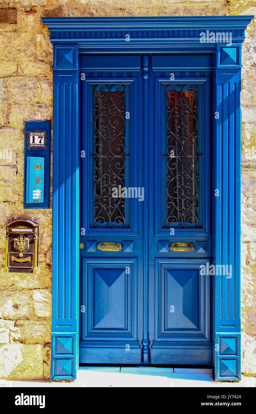 Traditional greek entrance hi-res stock photography and images - Alamy