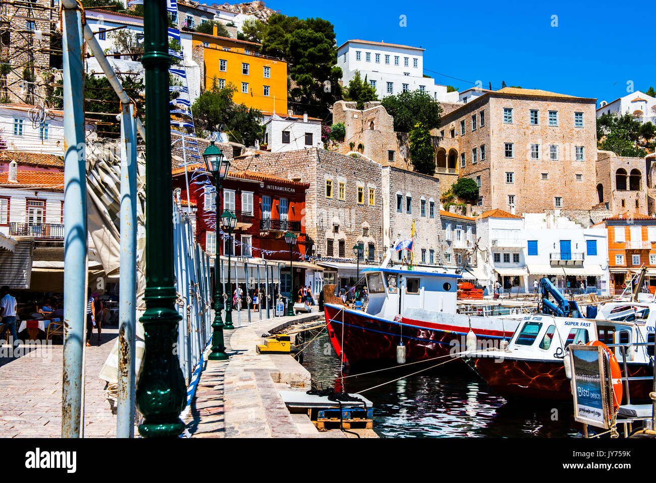 Greek harbor color's Stock Photo - Alamy