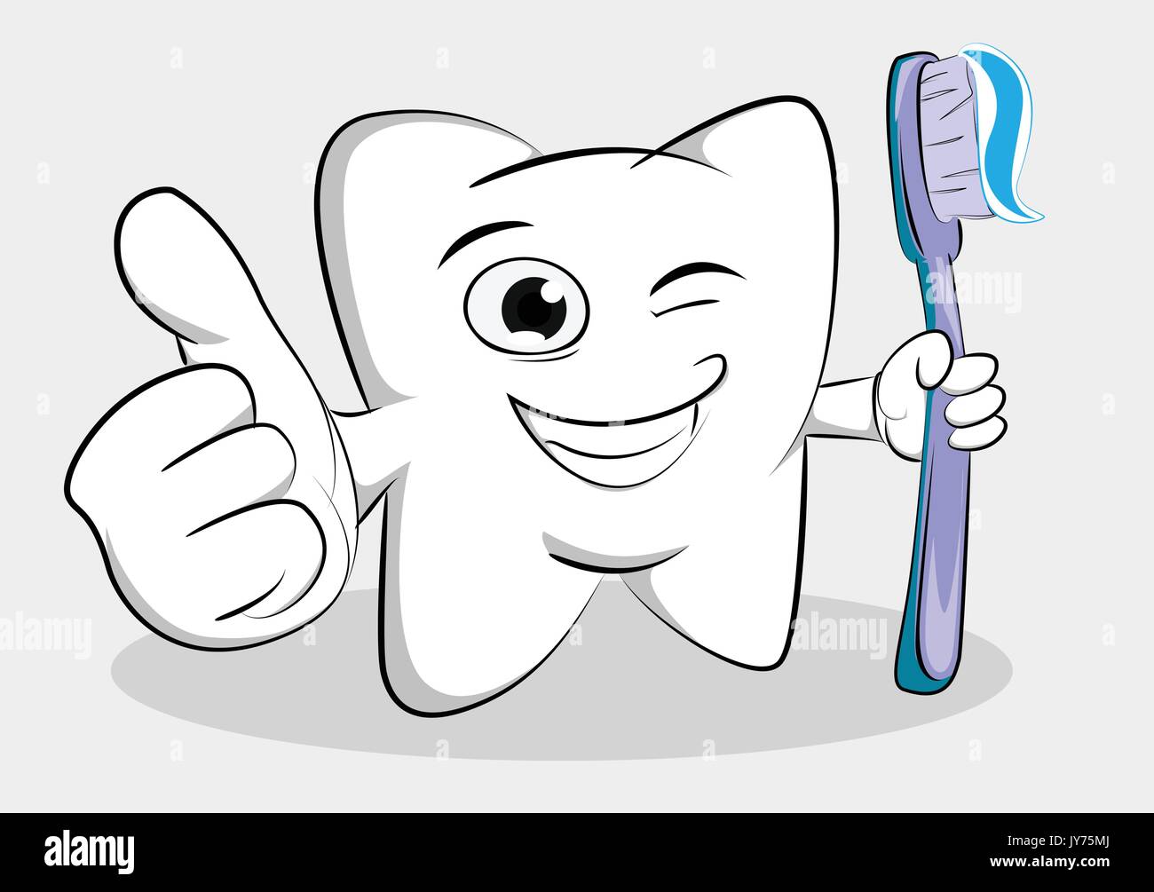 vector of dental tooth mascot holding tooth brush and thumb up ...
