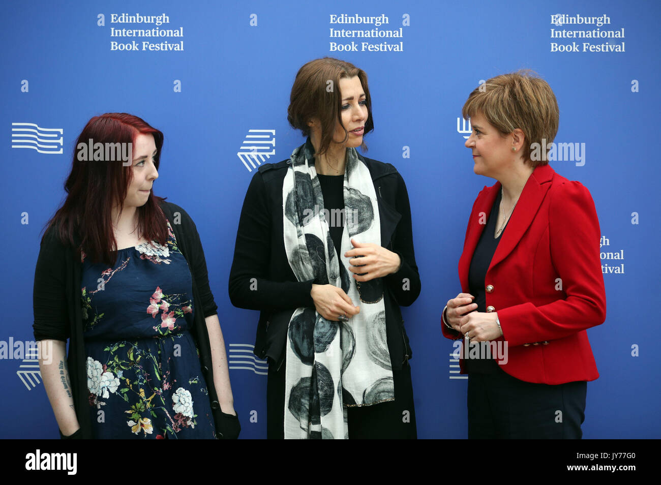 First Minister Nicola Sturgeon takes part in a photo call with Heather ...