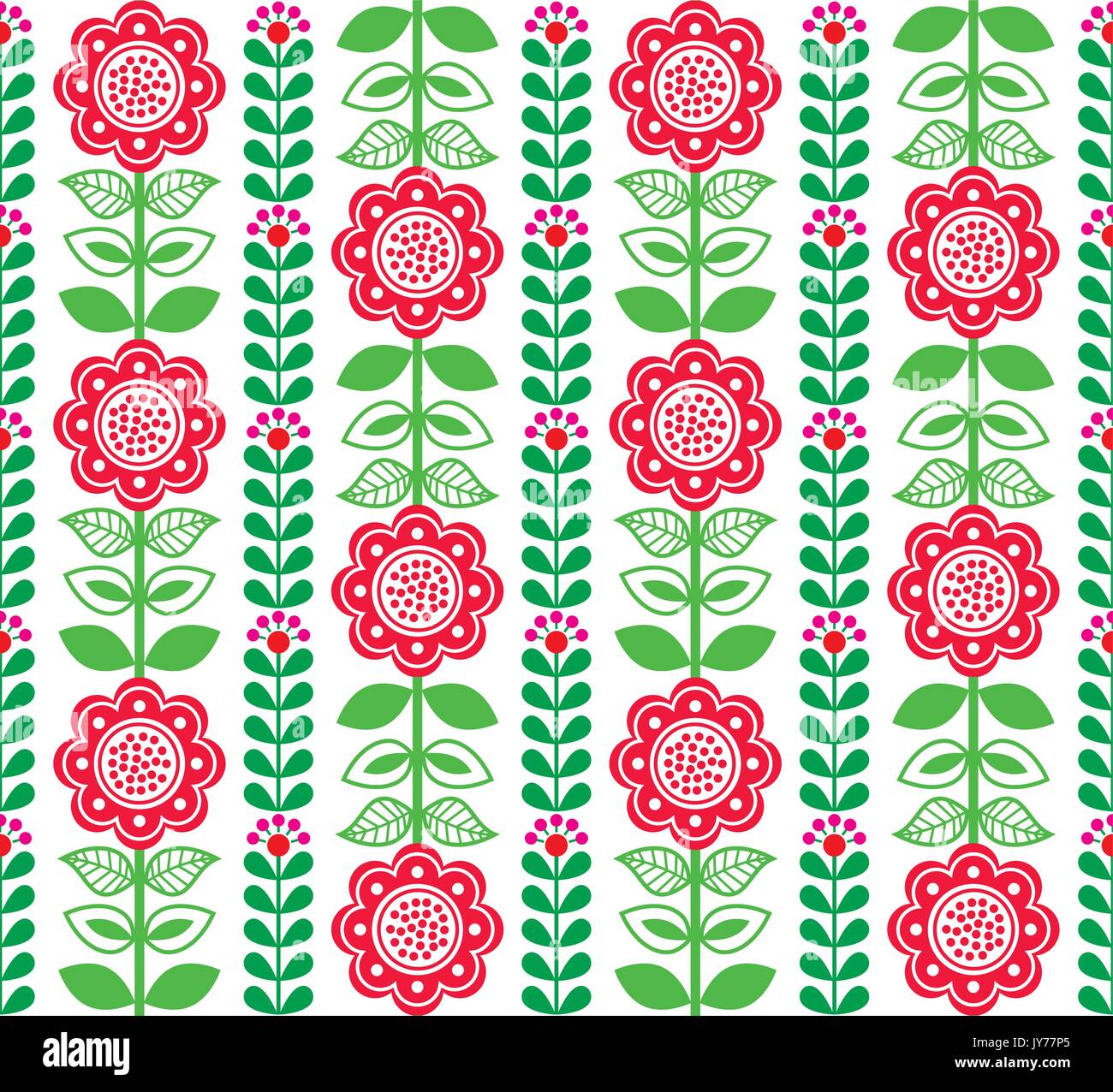 Finnish inspired seamless folk art pattern - Scandinavian, Nordic style ...