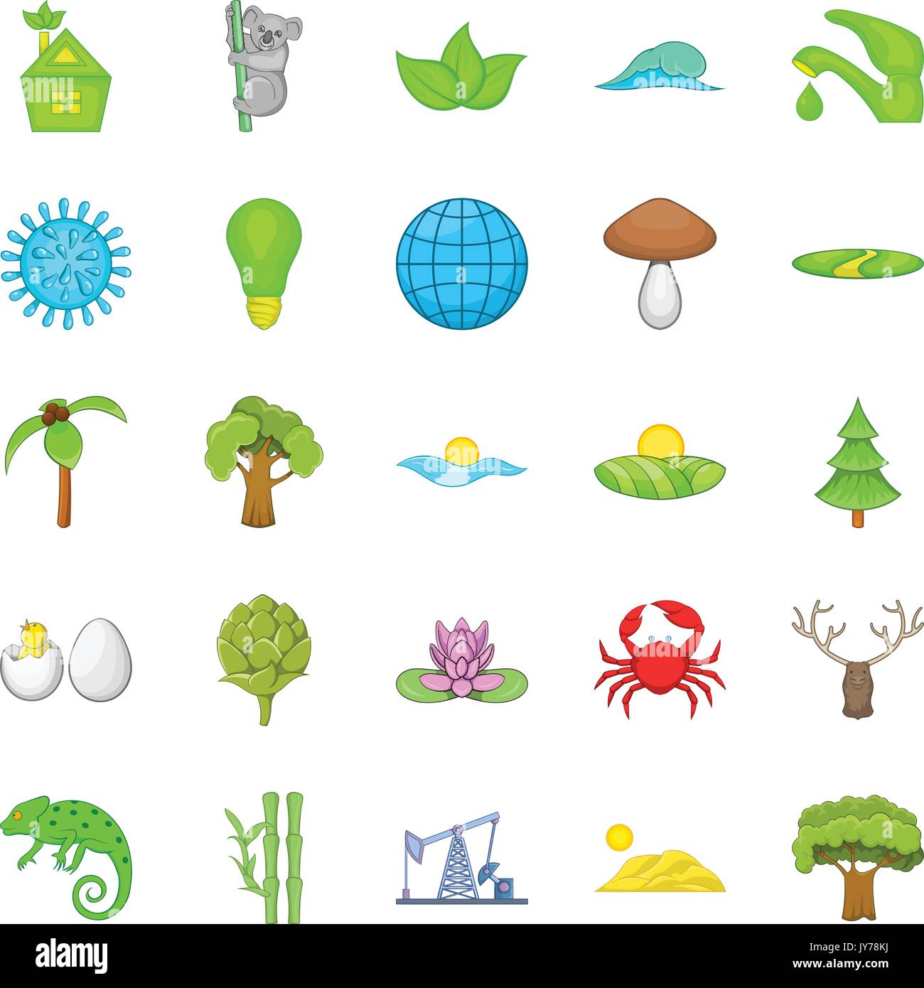 Natural strength icons set, cartoon style Stock Vector Image & Art - Alamy