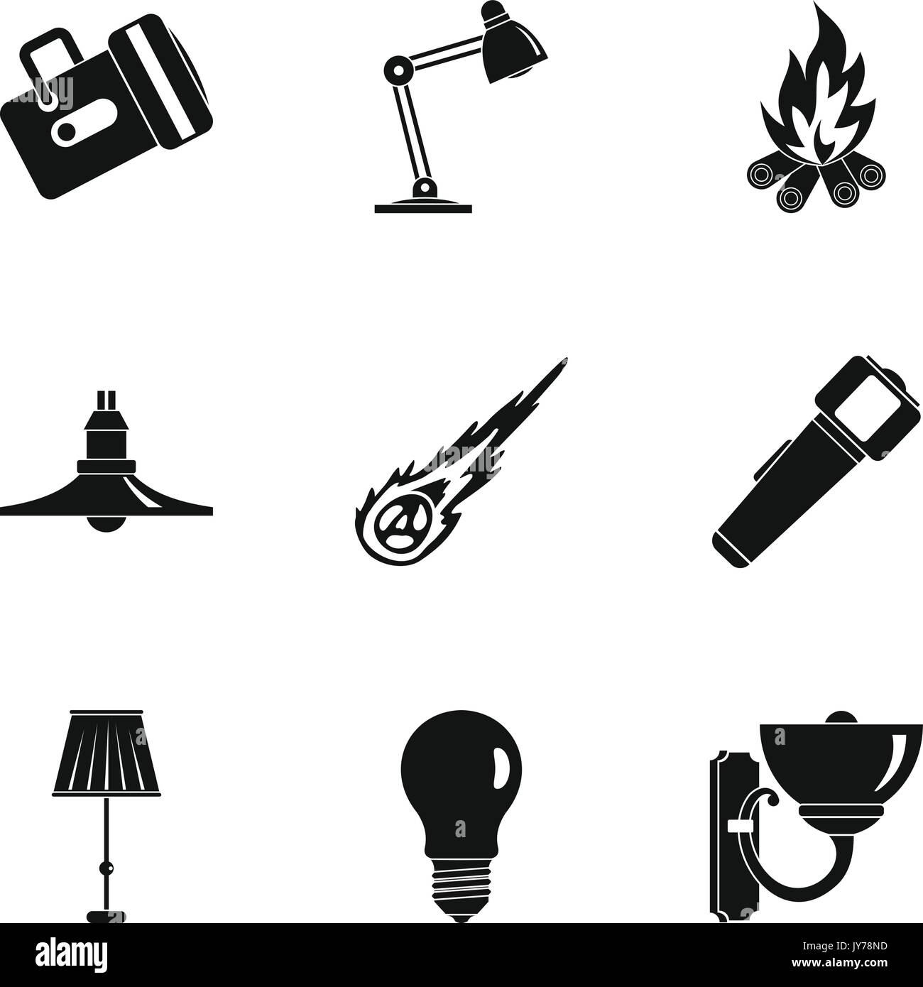 Light symbols icon set, simple style Stock Vector Image & Art - Alamy
