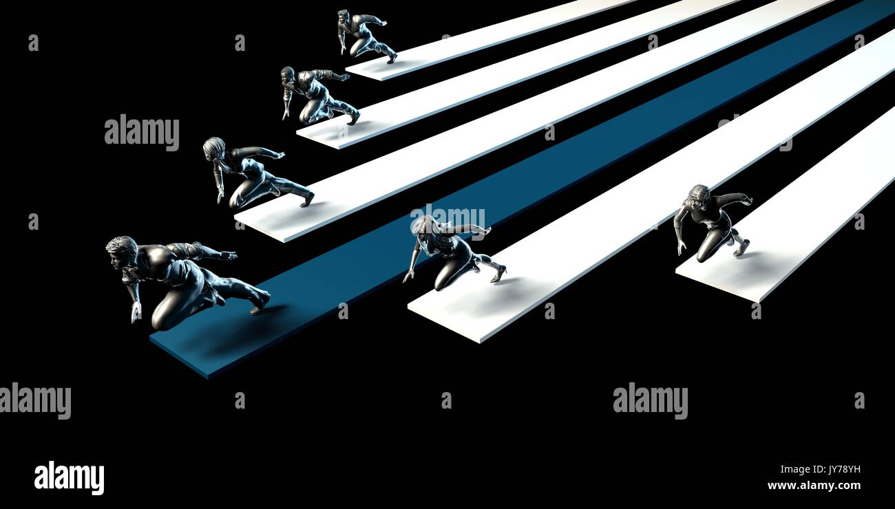 Competitive Advantage in a Business Competition Environment Stock Photo ...