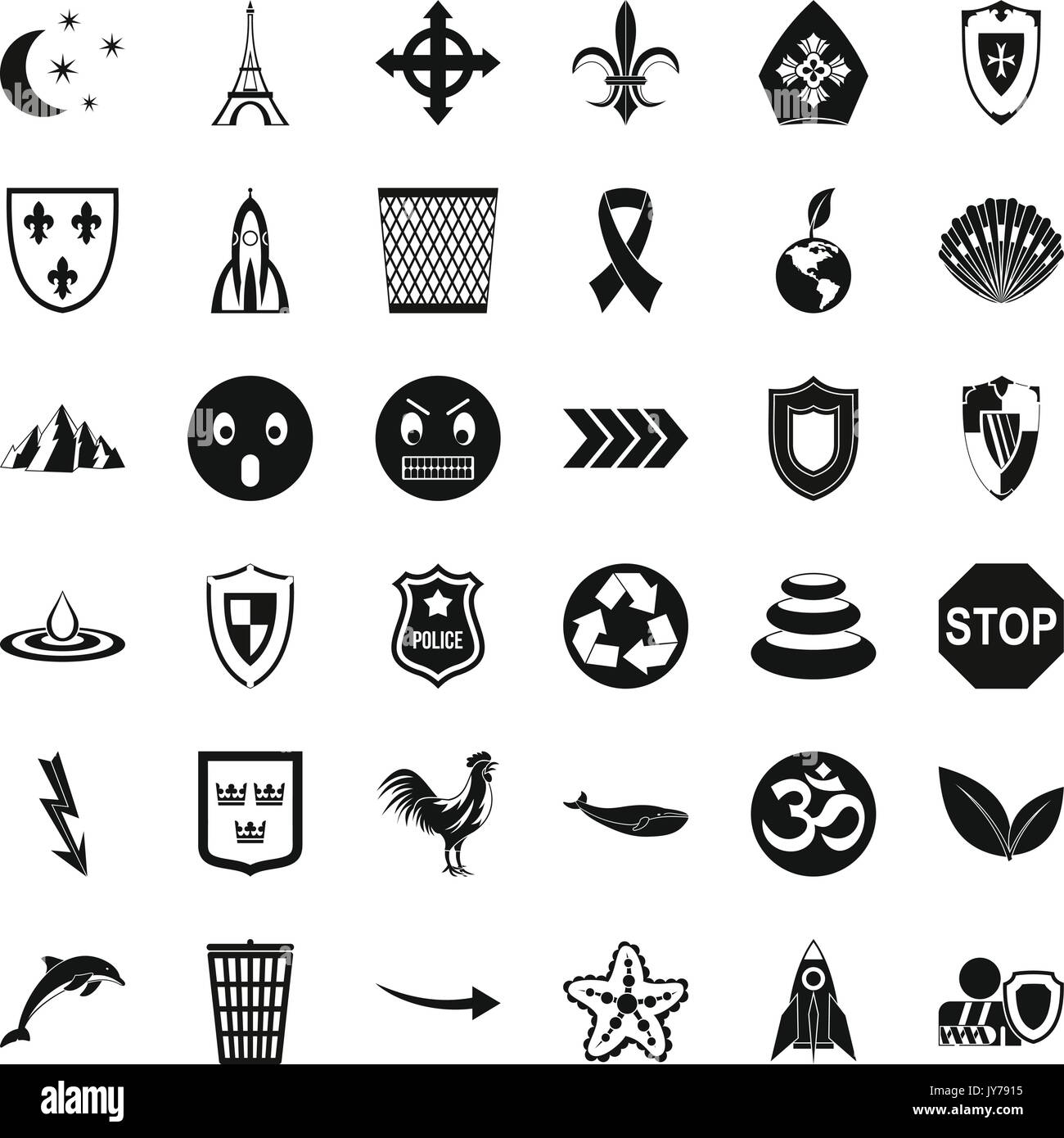 Nice emblem icons set, simple style Stock Vector Image & Art - Alamy