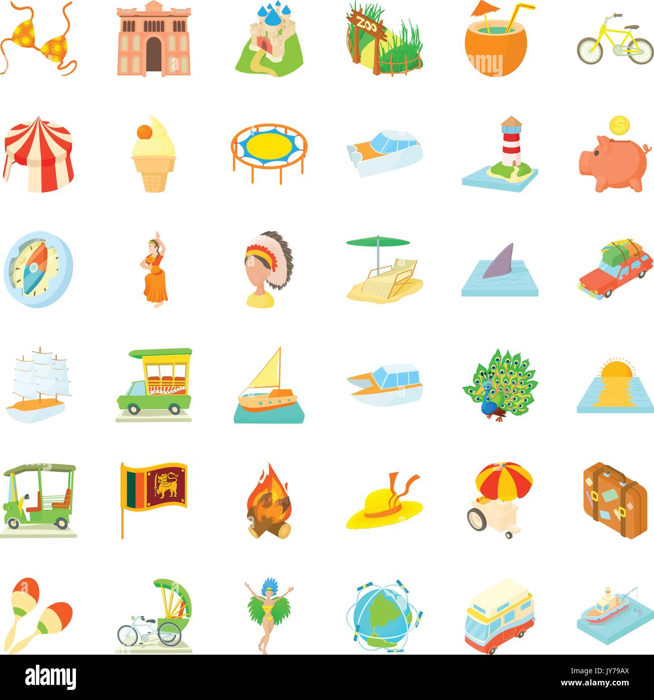 Adventure boat icons set, cartoon style Stock Vector Image & Art - Alamy