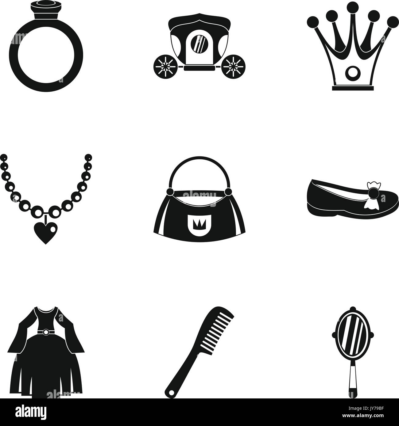Princess things icon set, simple style Stock Vector Image & Art - Alamy