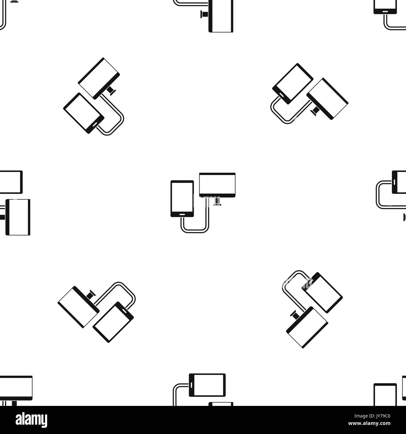Connection phone pattern seamless black Stock Vector Image & Art - Alamy