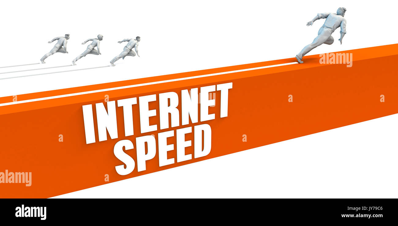 Internet Speed Express Lane with Business People Running Stock Photo ...