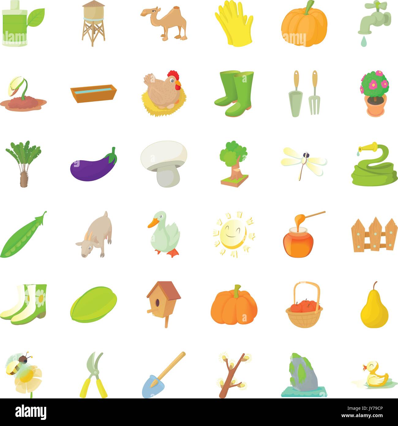 Big farm icons set, cartoon style Stock Vector Image & Art - Alamy