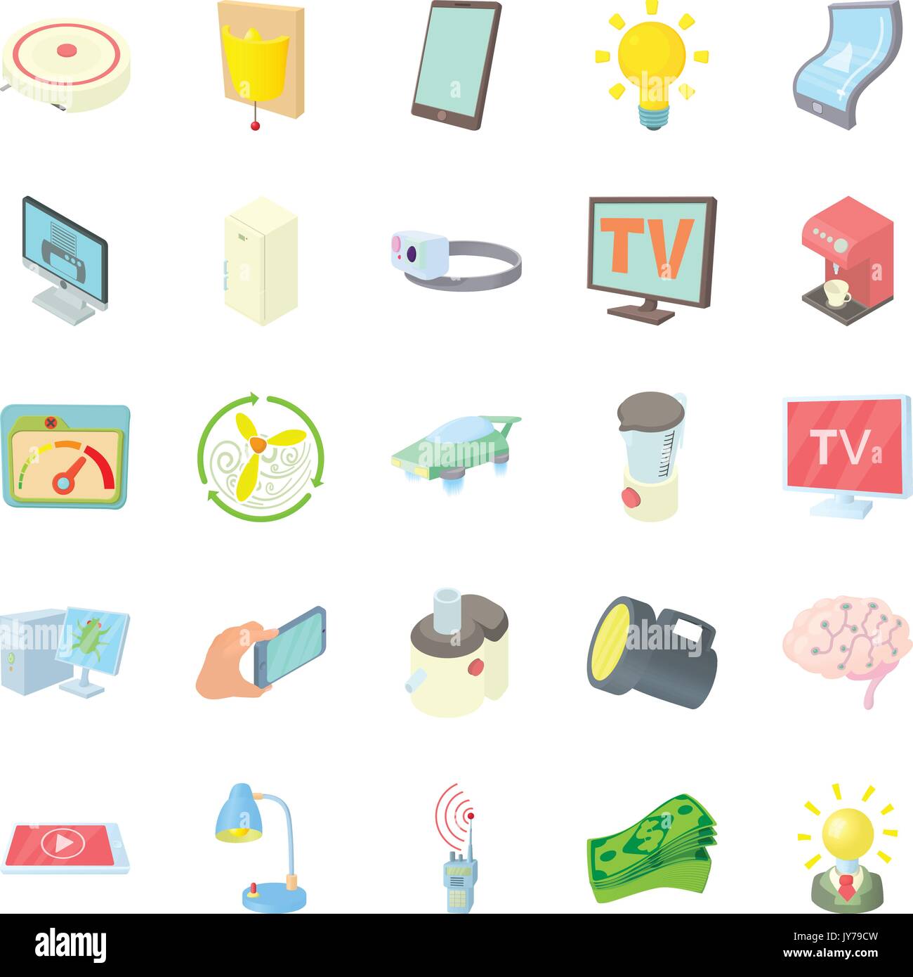 Backlight icons set, cartoon style Stock Vector Image & Art - Alamy