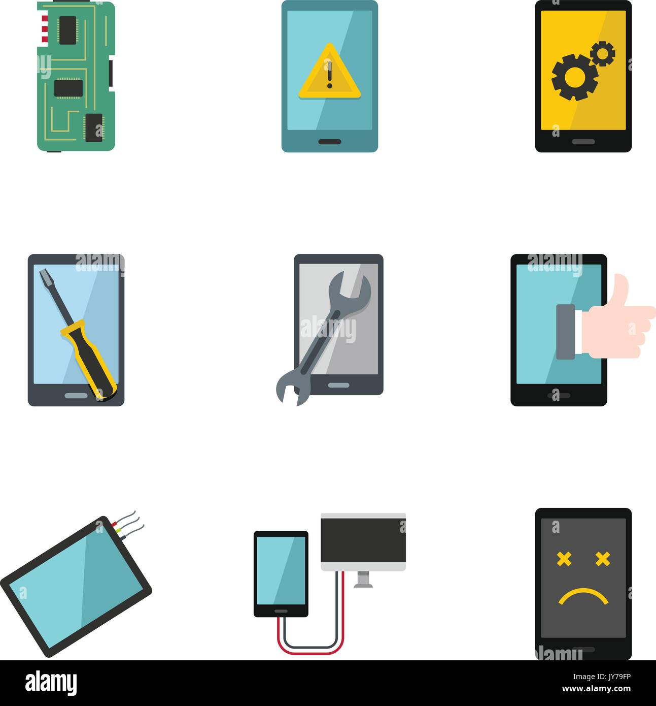 Phone diagnostics icon set, flat style Stock Vector Image & Art - Alamy