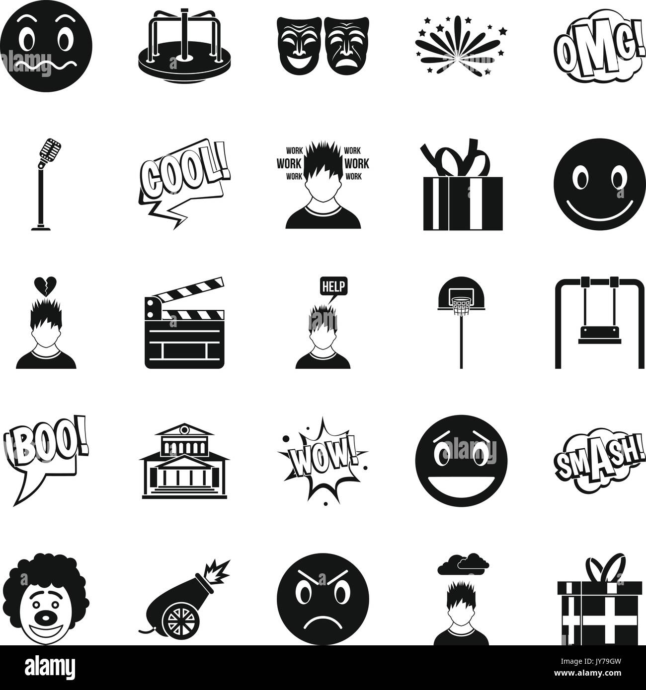 Emotional icons set, simple style Stock Vector Image & Art - Alamy