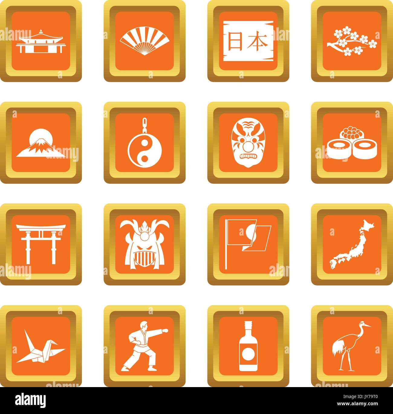 Japanese orange temple Stock Vector Images - Alamy