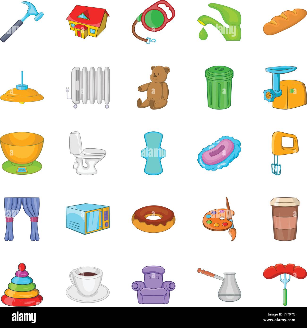 Summer comfort icons set, cartoon style Stock Vector Image & Art - Alamy