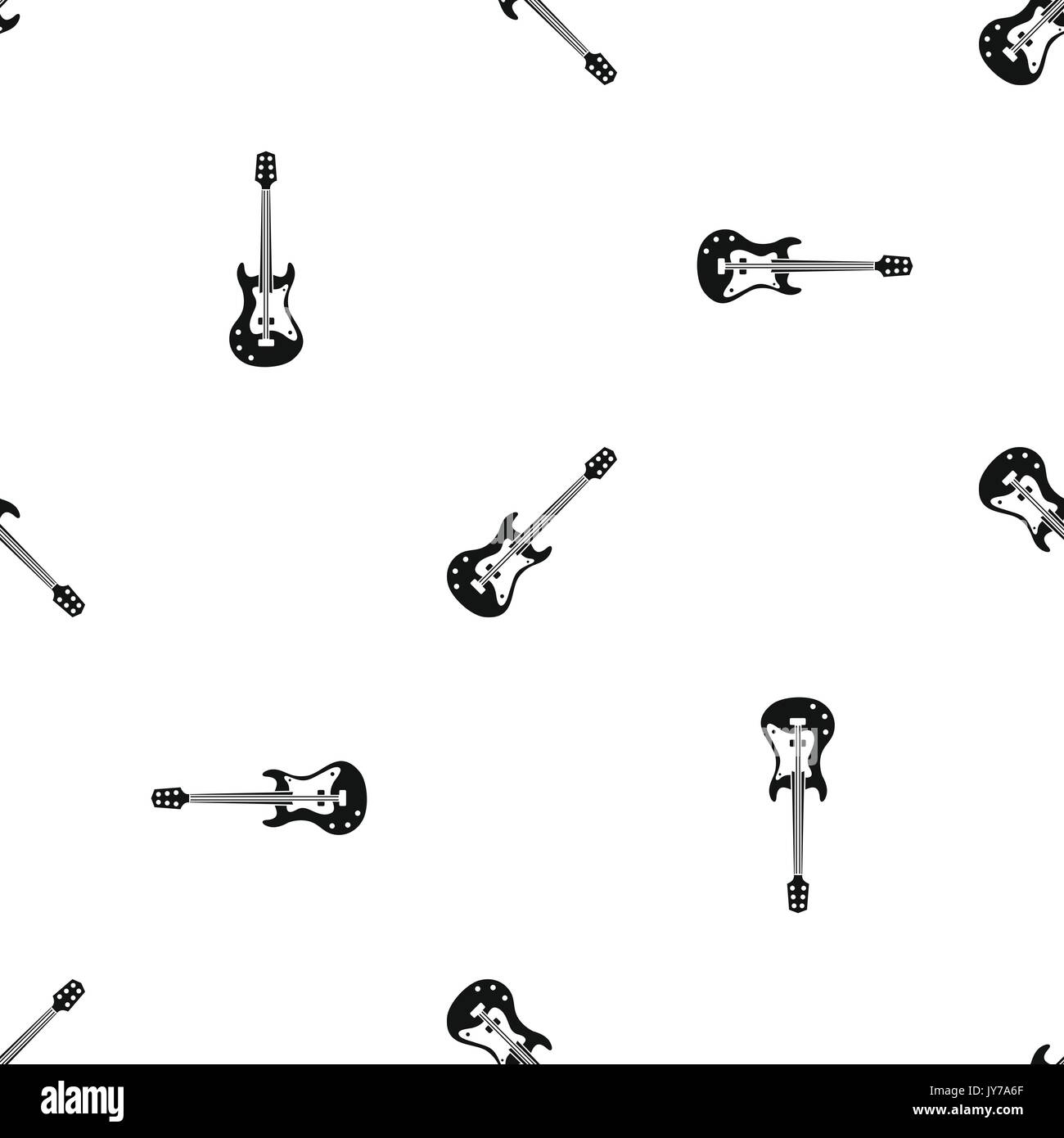Classical electric guitar pattern seamless black Stock Vector Image ...