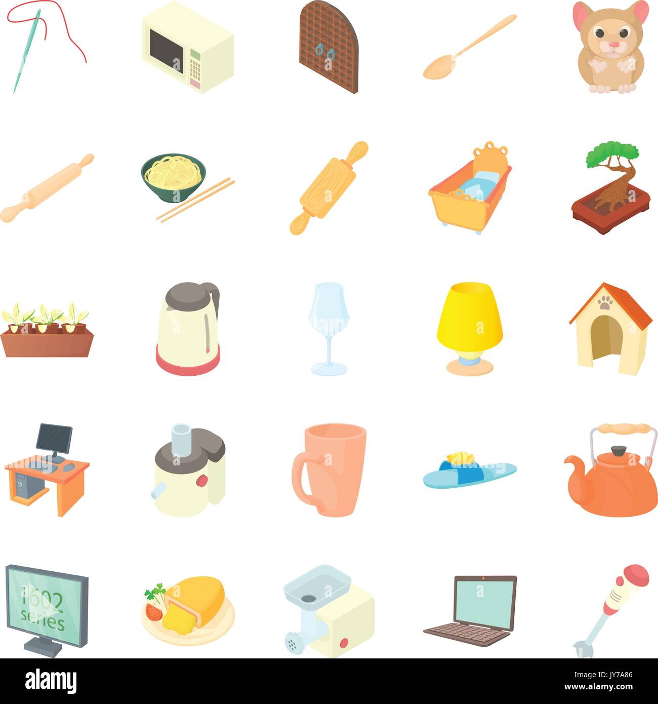 Convenience icons set, cartoon style Stock Vector Image & Art - Alamy