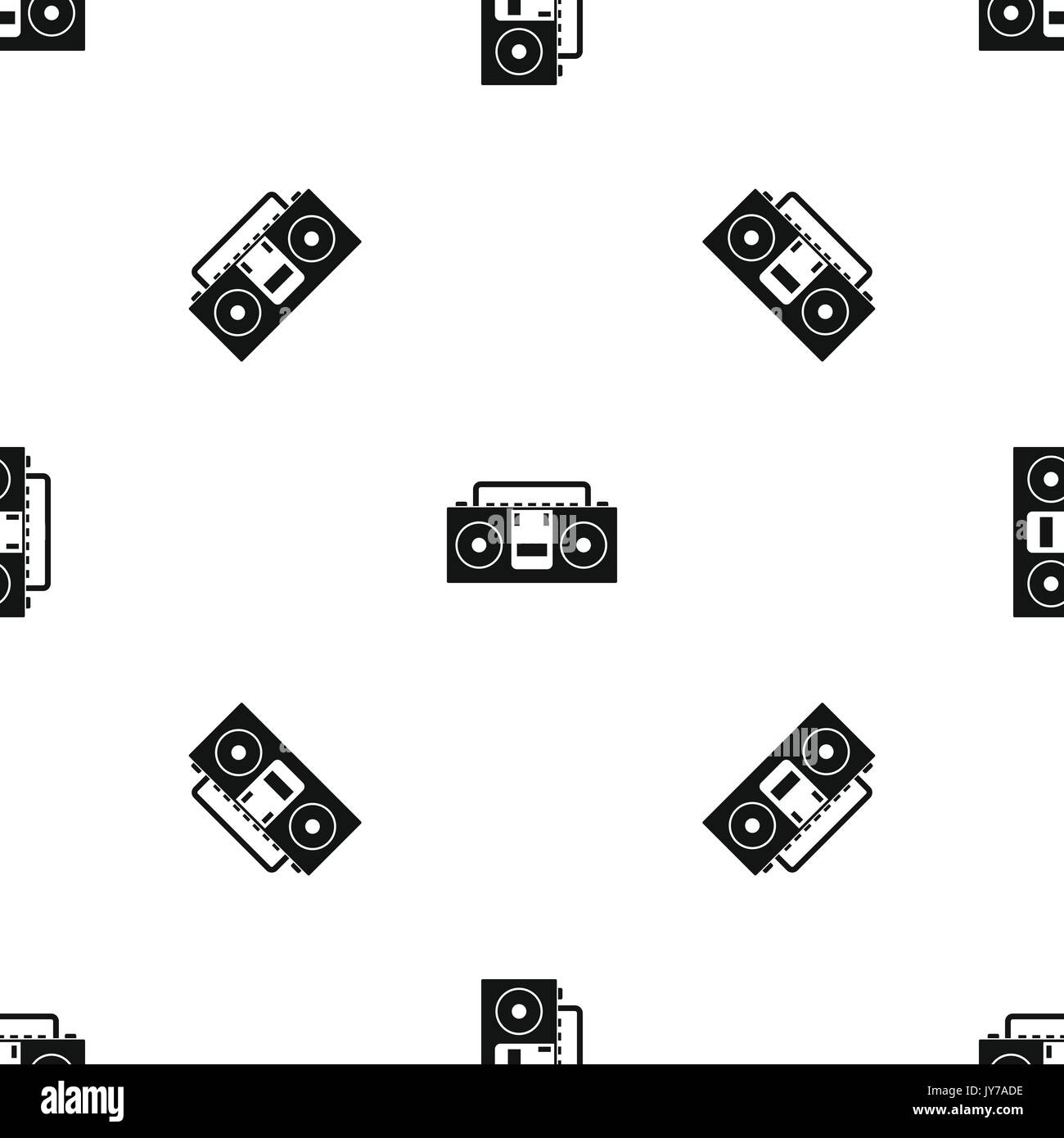 Vintage tape recorder pattern seamless black Stock Vector Image & Art ...