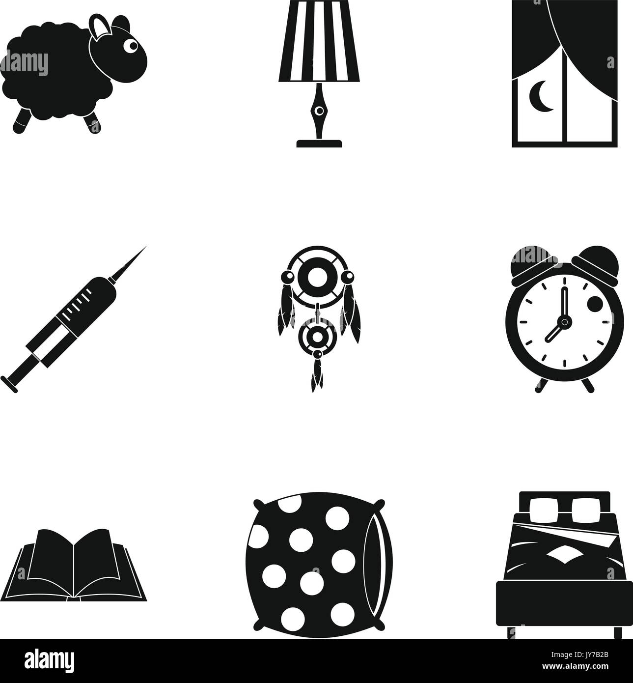 Sleeping icon set, simple style Stock Vector Image & Art - Alamy