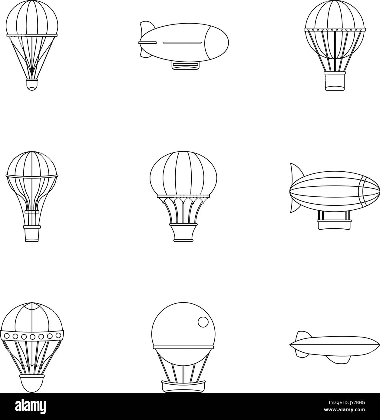 Vintage balloons icon set, outline style Stock Vector Image & Art - Alamy