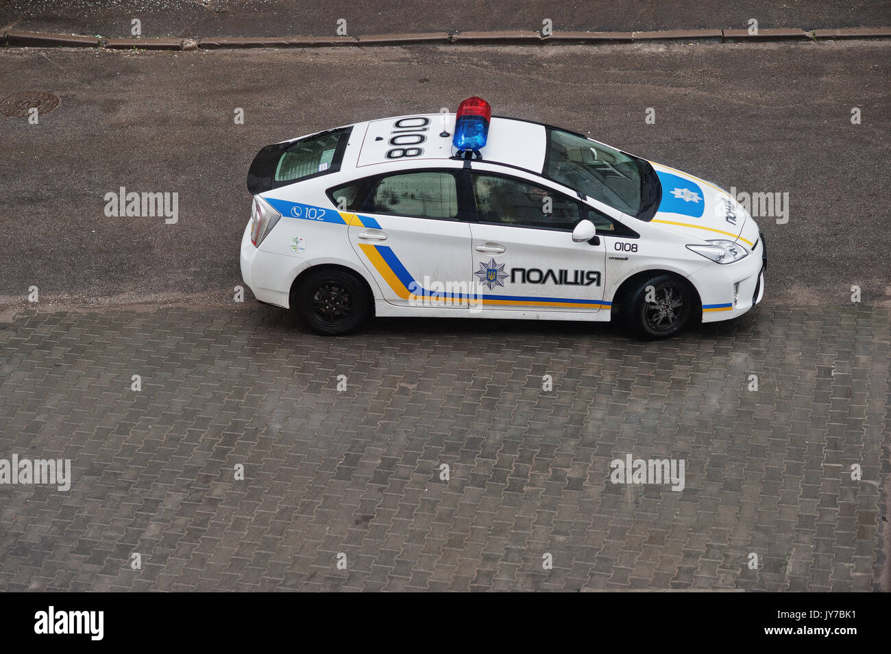Hai, Ukraine - August 10, 2017: Toyota Prius - ukrainian police car ...