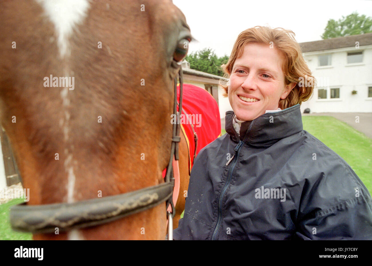 Racehorse trainer Amanda Perrett at the Coombeland Racing Stables in ...
