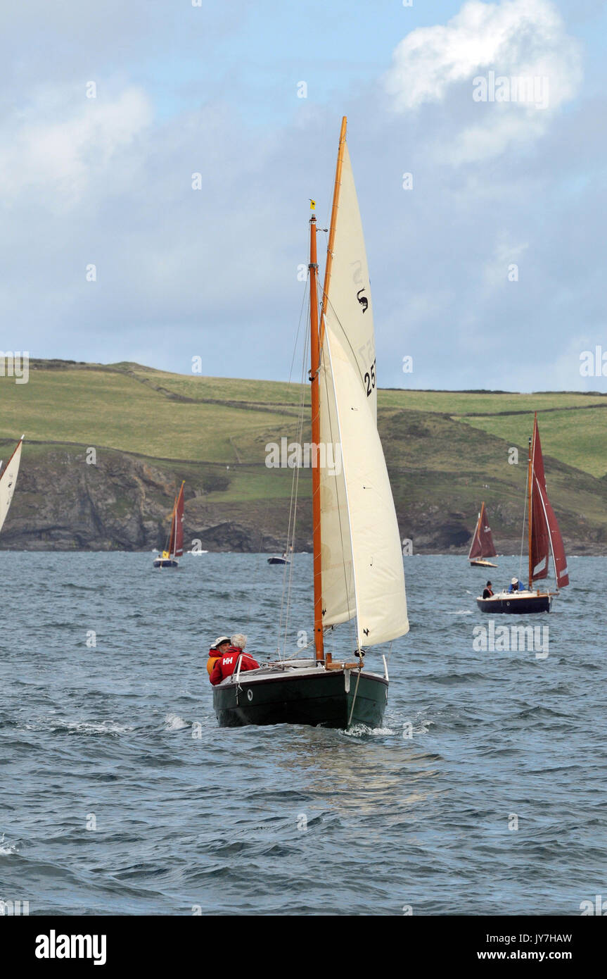 sailing boats racing yachts and dinghies in the camel estuary near ...