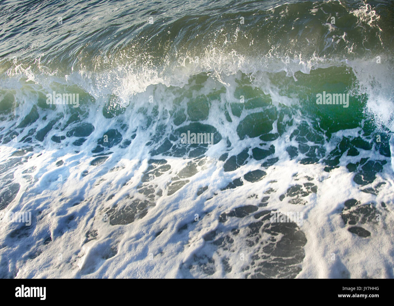 raging sea water at beach. forces of nature in performance of waves of ...
