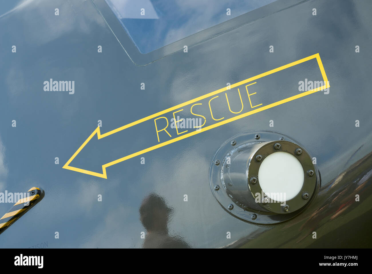 Rescue arrow on a military helicopter Stock Photo - Alamy